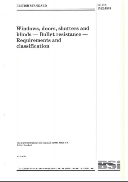 EN 1063 / EN 1522 Test Standards